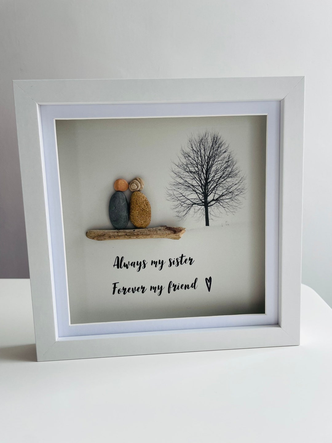 Always My Sister Forever My Friend Tree Friendship Pebble Art Frame ...
