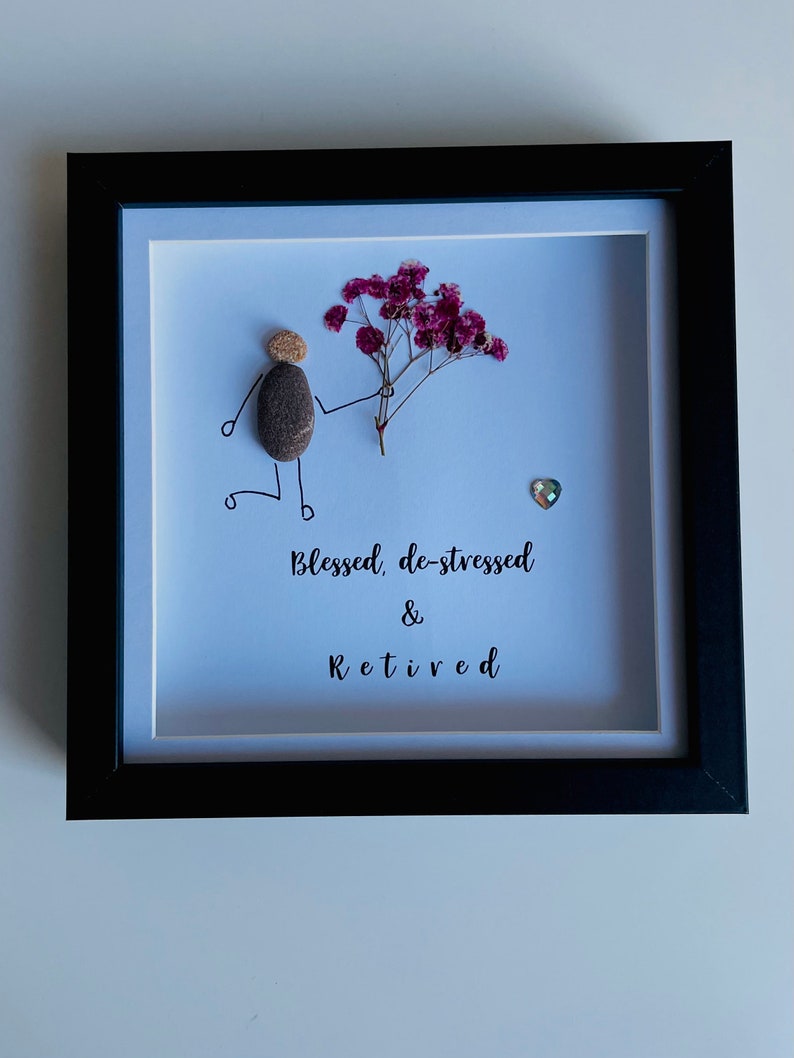 Blessed - De Stressed - Retired - Retirement Pebble Art Frame / Gift ...