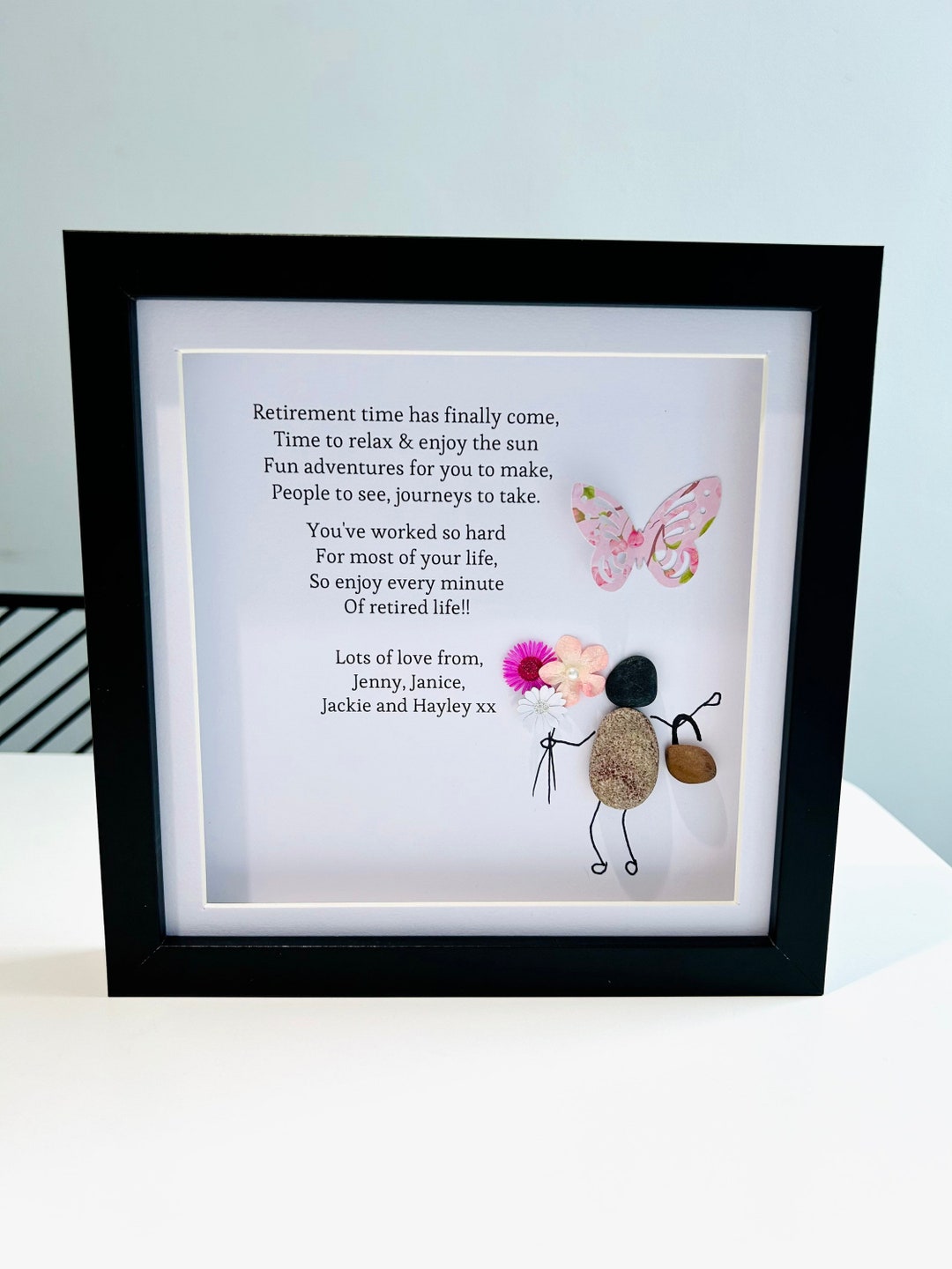 Handmade Pebble Art Retirement Gift: Personalized Poem Frame - Etsy UK