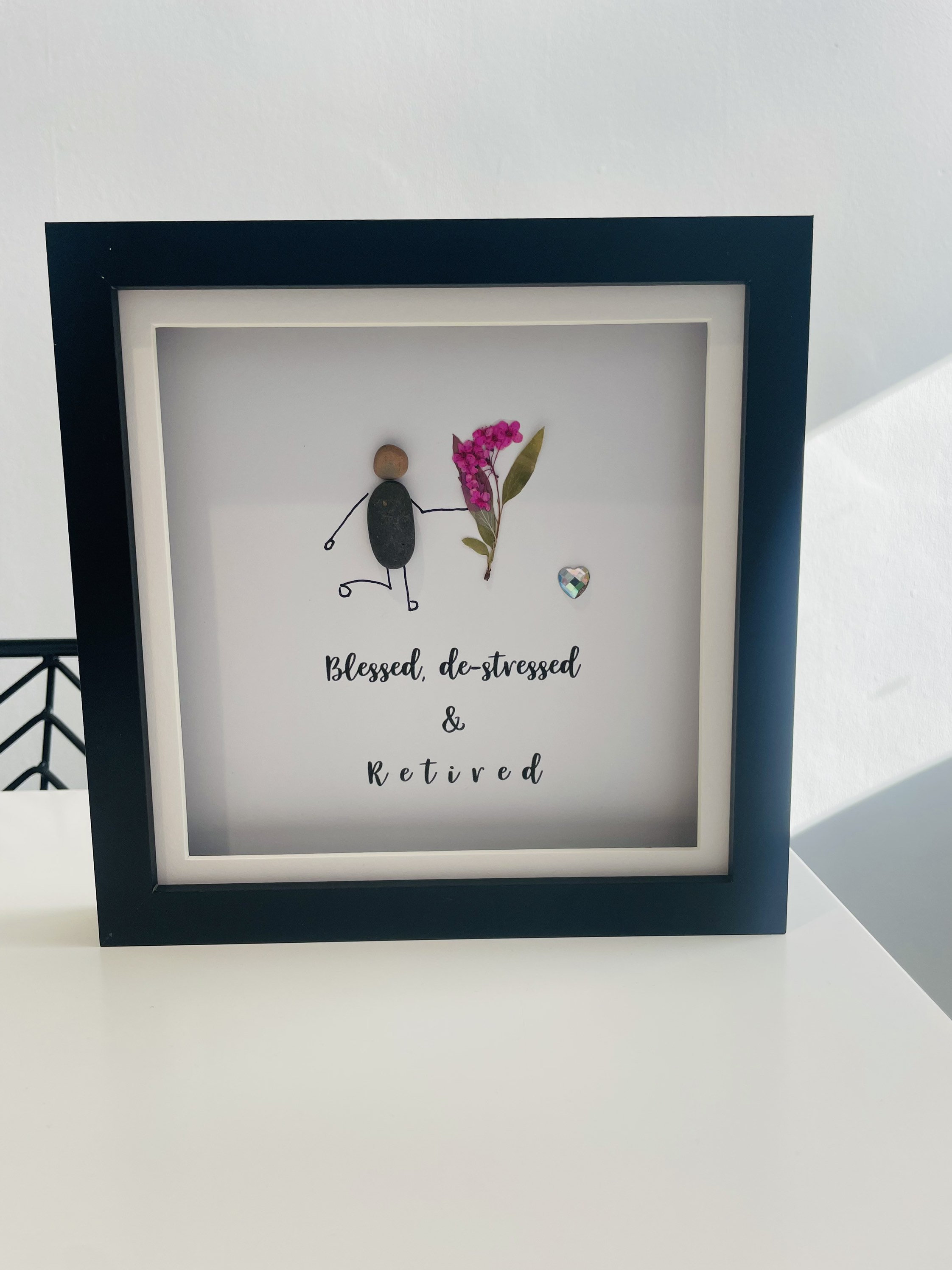 Blessed De Stressed Retired Retirement Pebble Art Frame - Etsy
