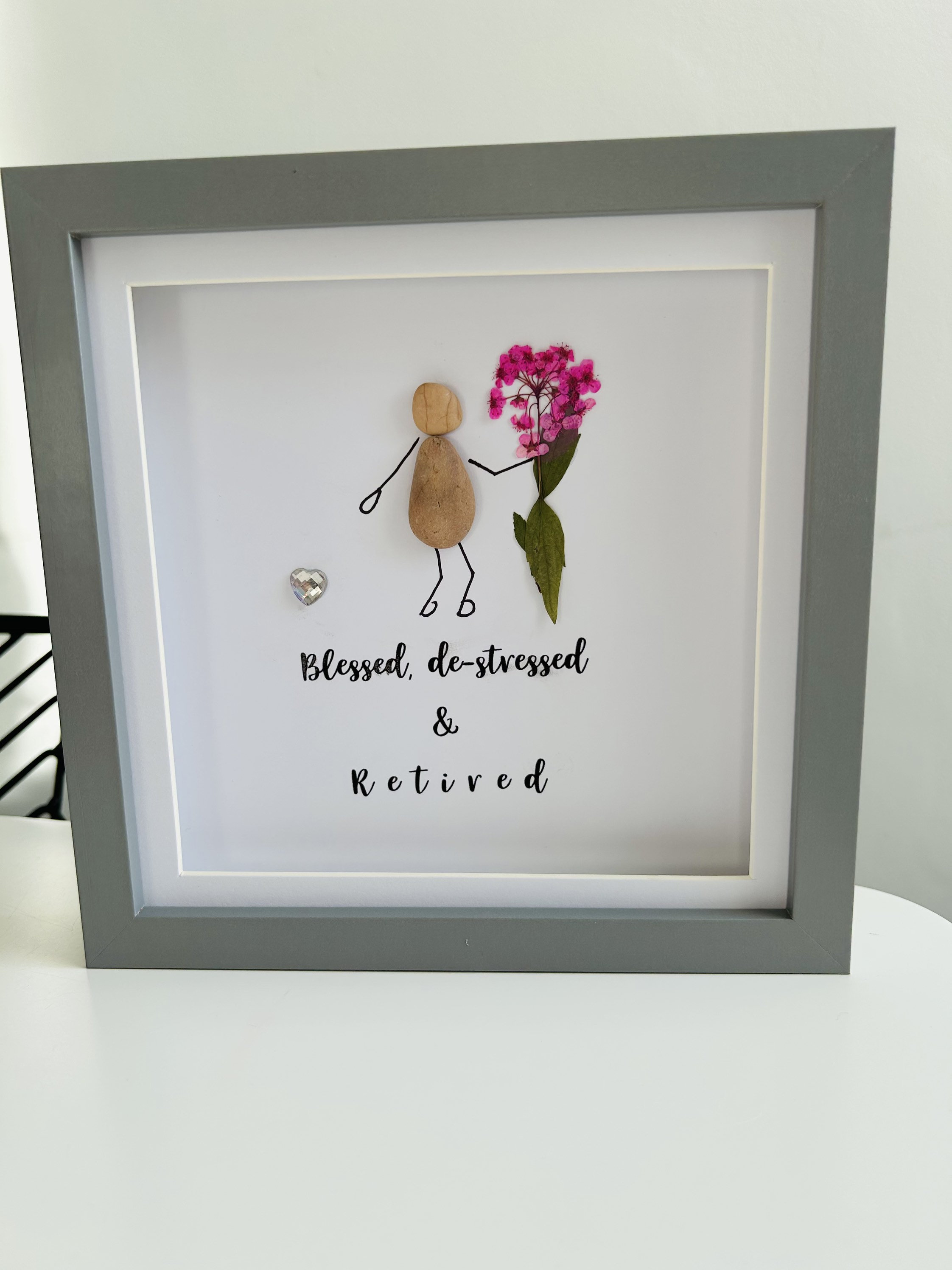 Blessed De Stressed Retired Retirement Pebble Art Frame - Etsy