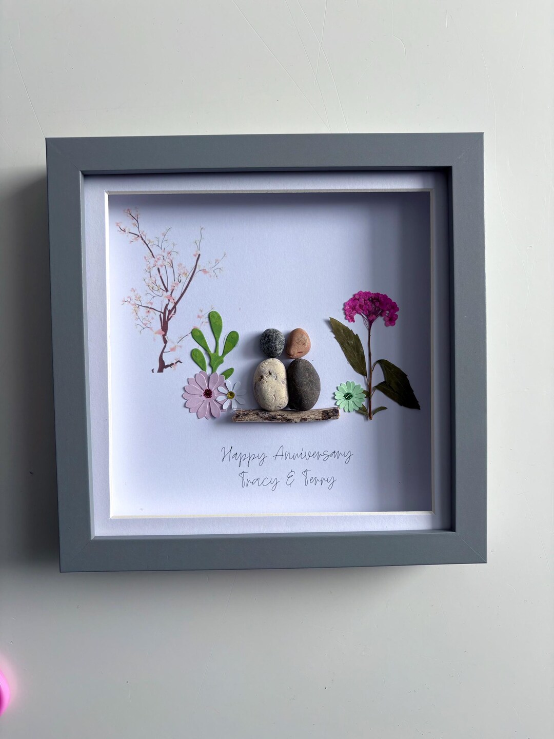 Personalised Wedding Anniversary Gift - Beautiful Hand Crafted - Pebble ...