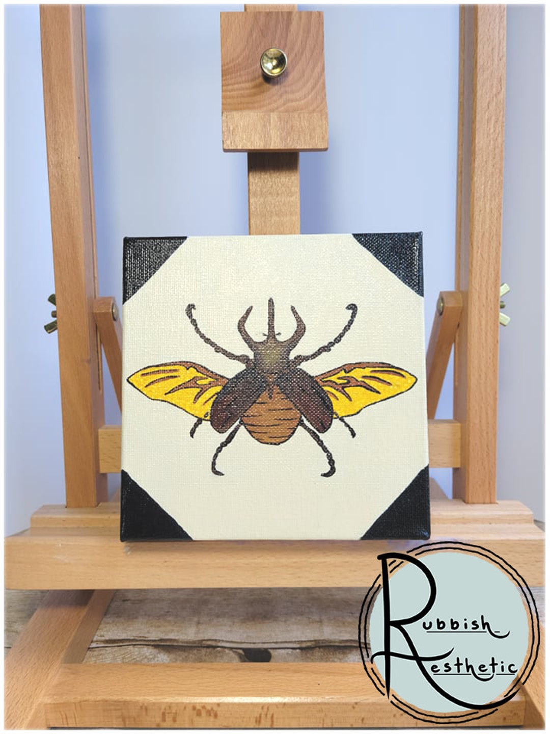 Hand Painted Acrylic Atlas Beetle Canvas Beetle Chalcosoma - Etsy