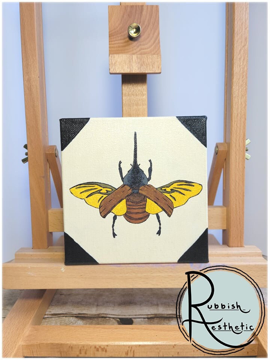 Hand Painted Acrylic Hercules Beetle Canvas Beetle Dynastes - Etsy