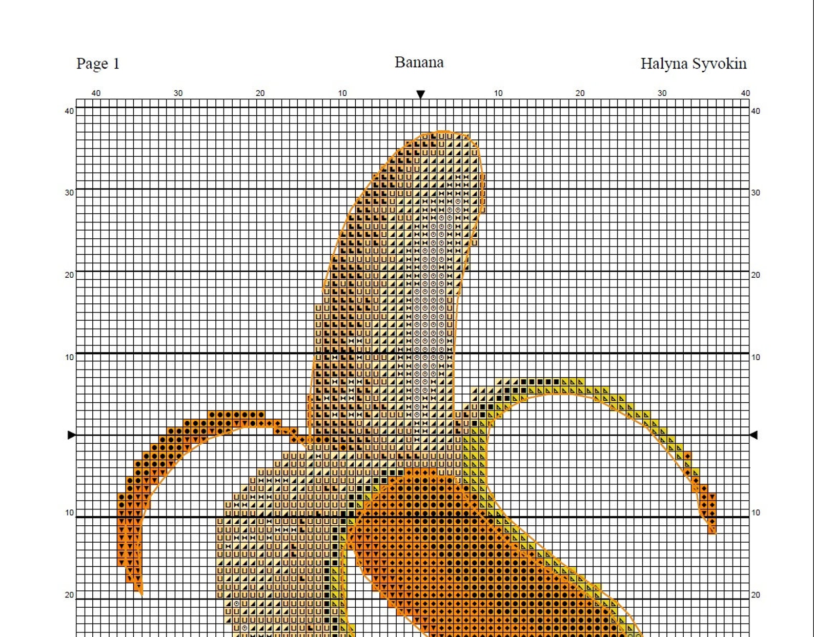 Banana Cross Stitch Pattern Free Shipping Cross Stitch Pdf - Etsy