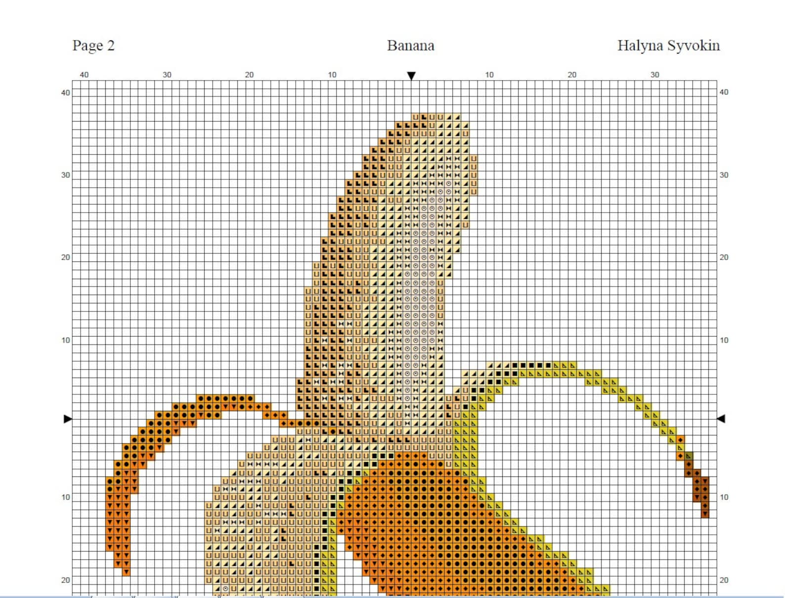 Banana Cross Stitch Pattern Free Shipping Cross Stitch Pdf - Etsy