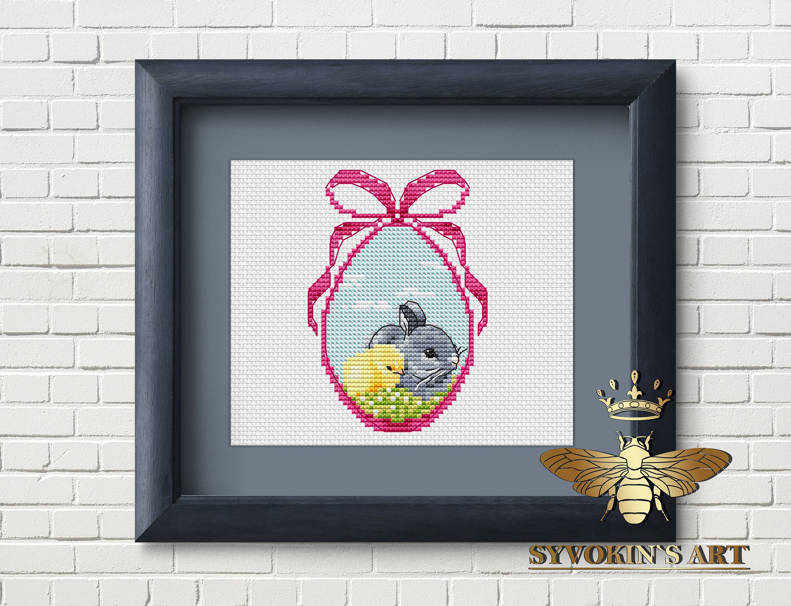 Easter Cross Stitch Pattern Easter Chick Bunny Cross Stitch Egg Art DIY ...