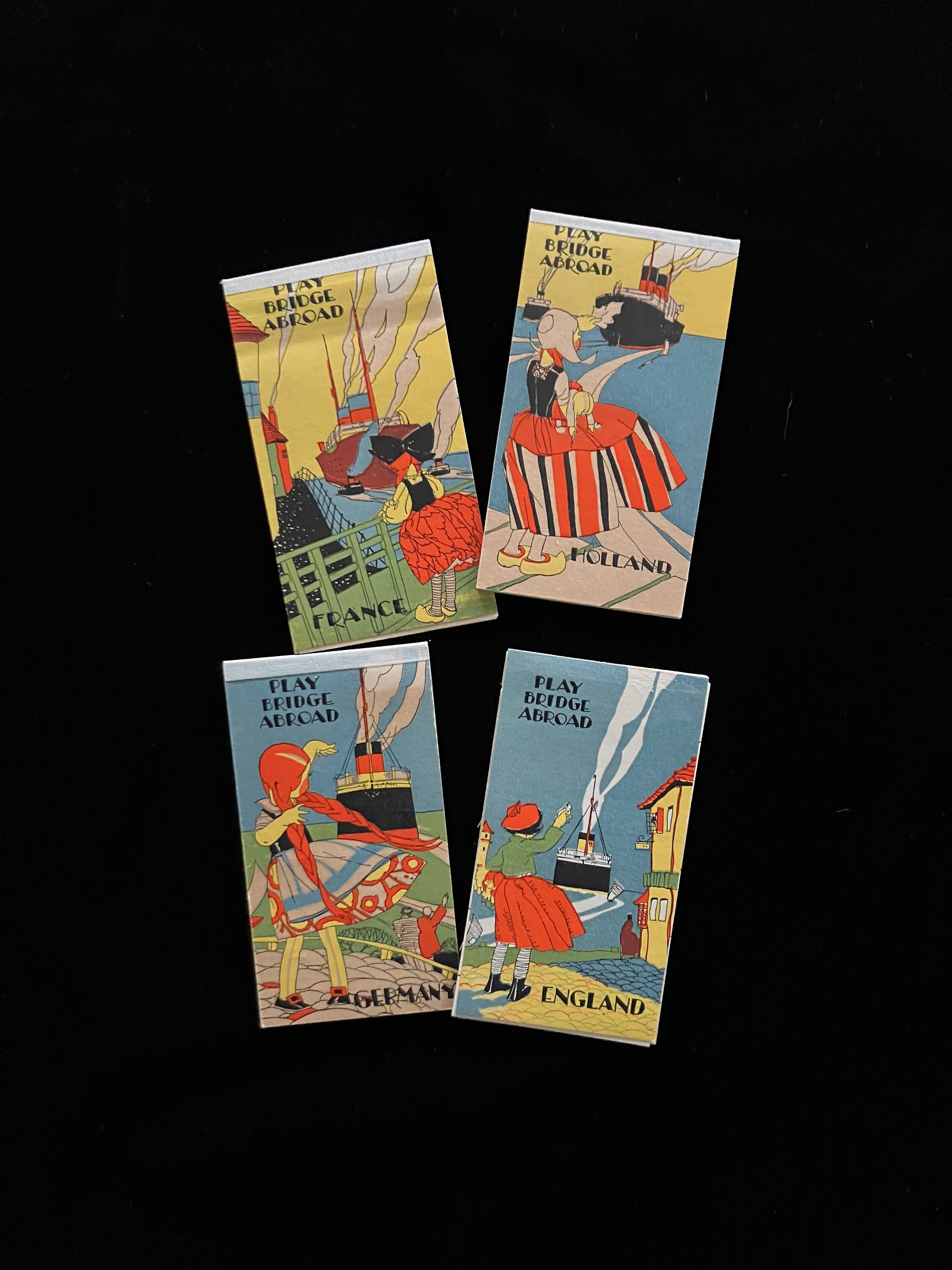 1928 Antique Bridge Tally Pad, ''play Bridge Abroad'' Germany, England ...