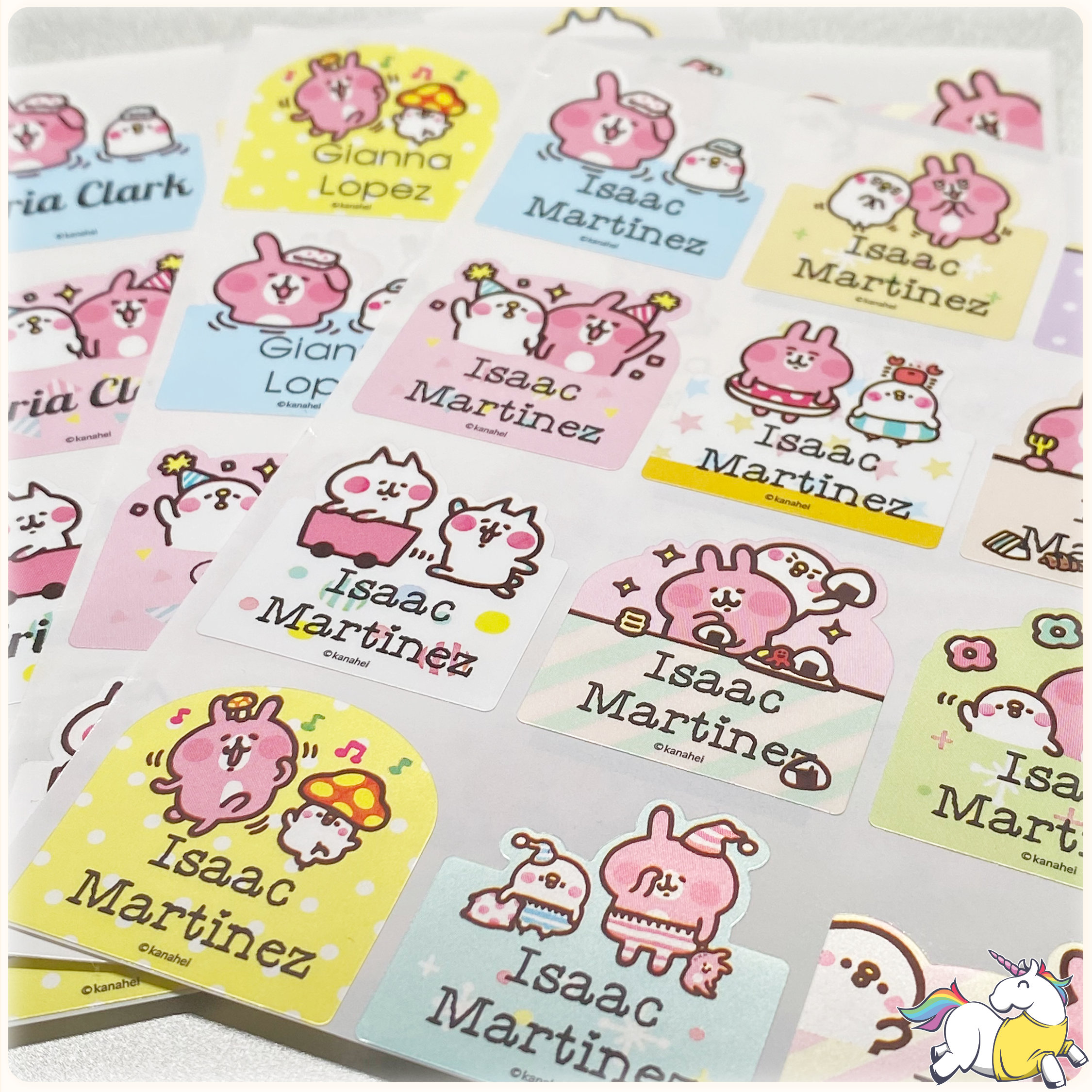 Cute Bunny Waterproof Child Name Stickers Daycare Summer Camp Labels ...