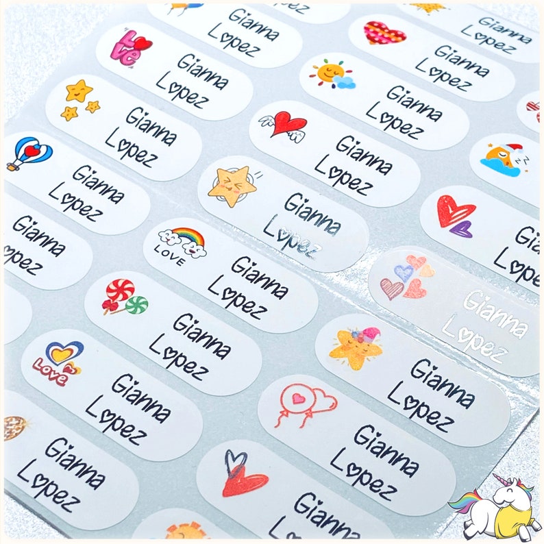 Personalized School Stickers and Labels - Waterproof Name Stickers for ...