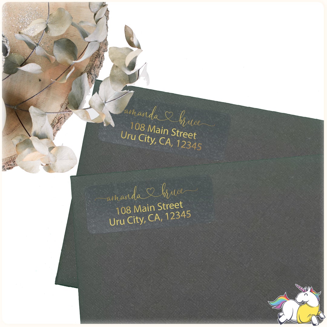 30 Return Address Label, Clear Address Labels, Return Gifts, Custom ...