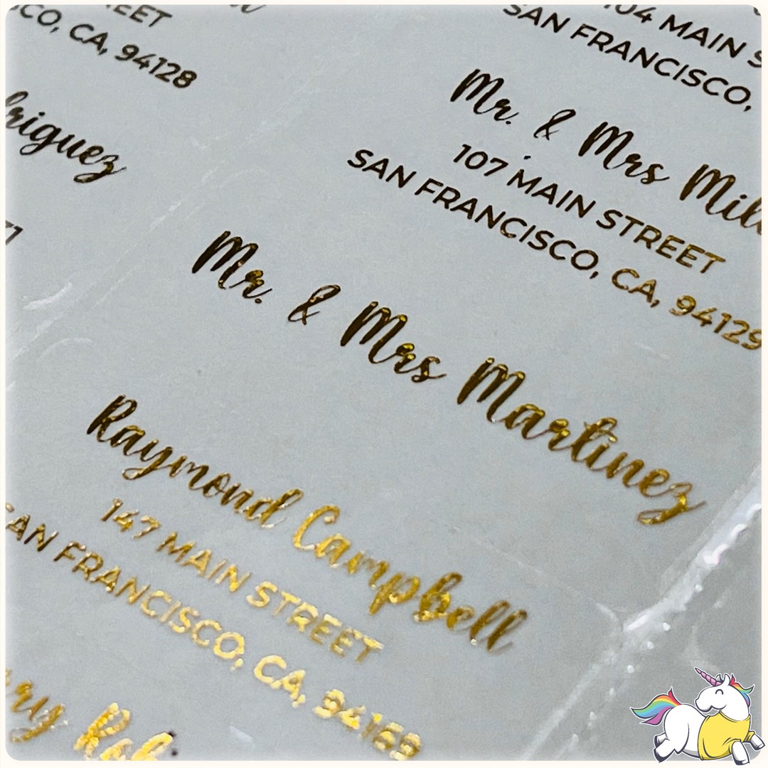 30 Clear Guest Address Labels, Custom Stickers, Return Address Stamp ...