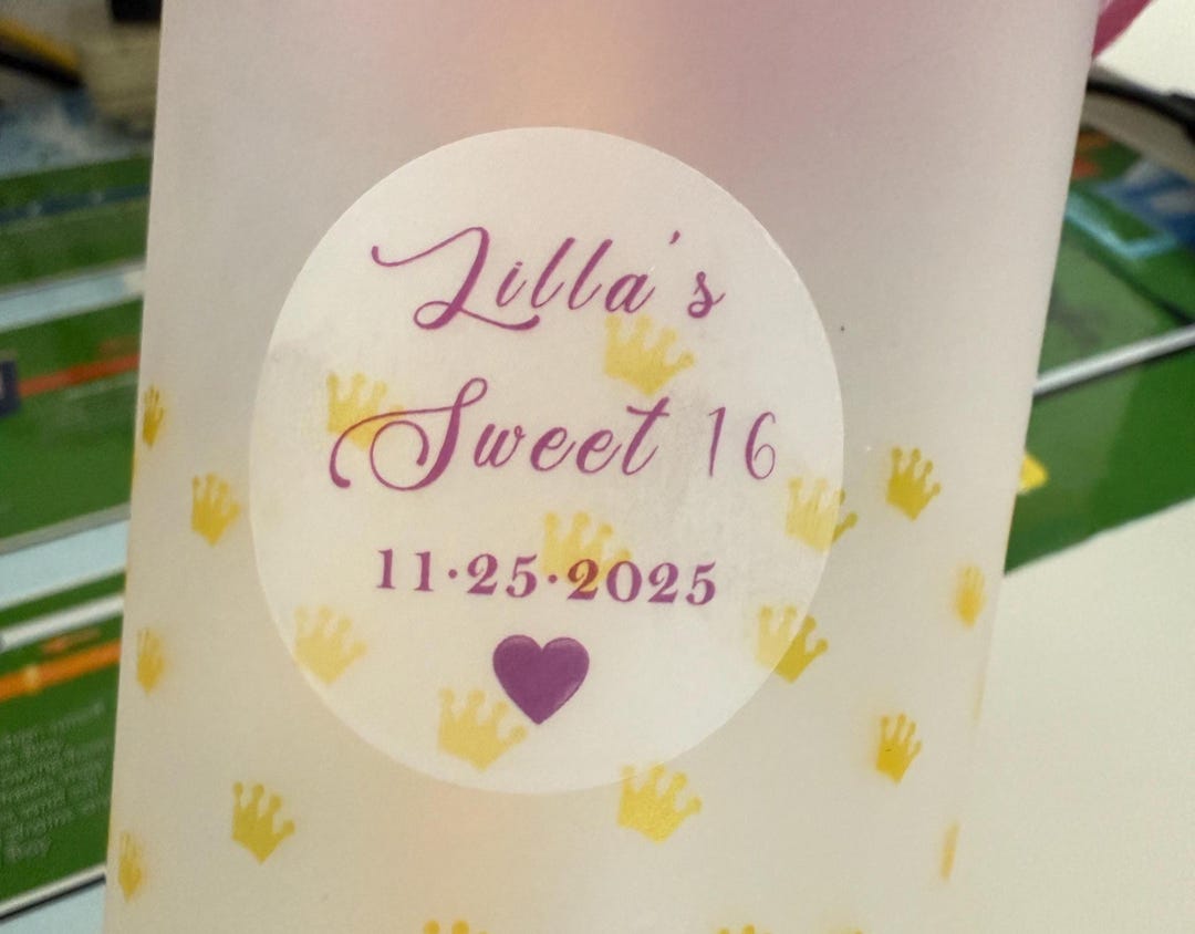 Gold Foil Sweet 16 Stickers, Sweet Sixteen Labels, Quinceanera Stickers ...