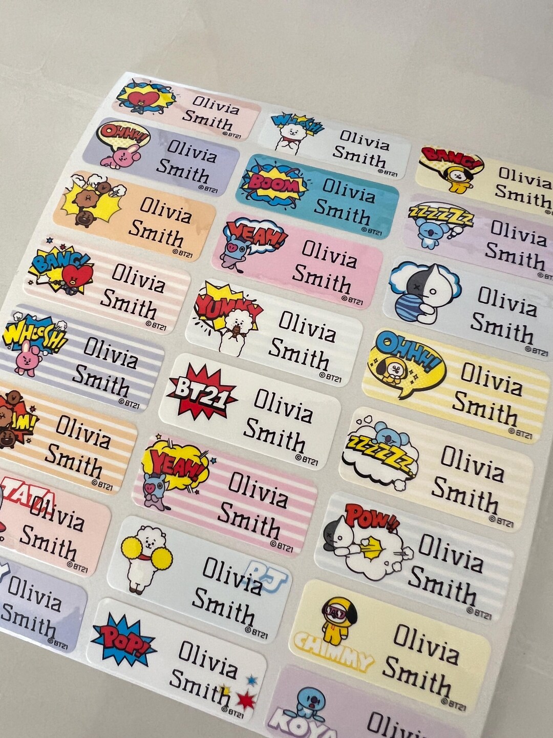 Personalized School Stickers and Labels - Cute Waterproof Name Stickers ...