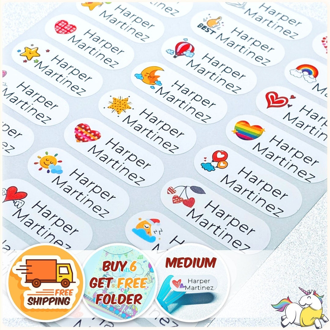 Personalized School Stickers and Labels - Waterproof Name Stickers for ...
