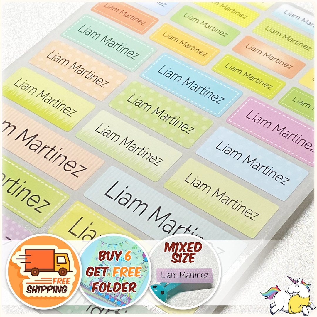 Cute Waterproof Name, Stickers Daycare Labels, Personalized Name Labels ...