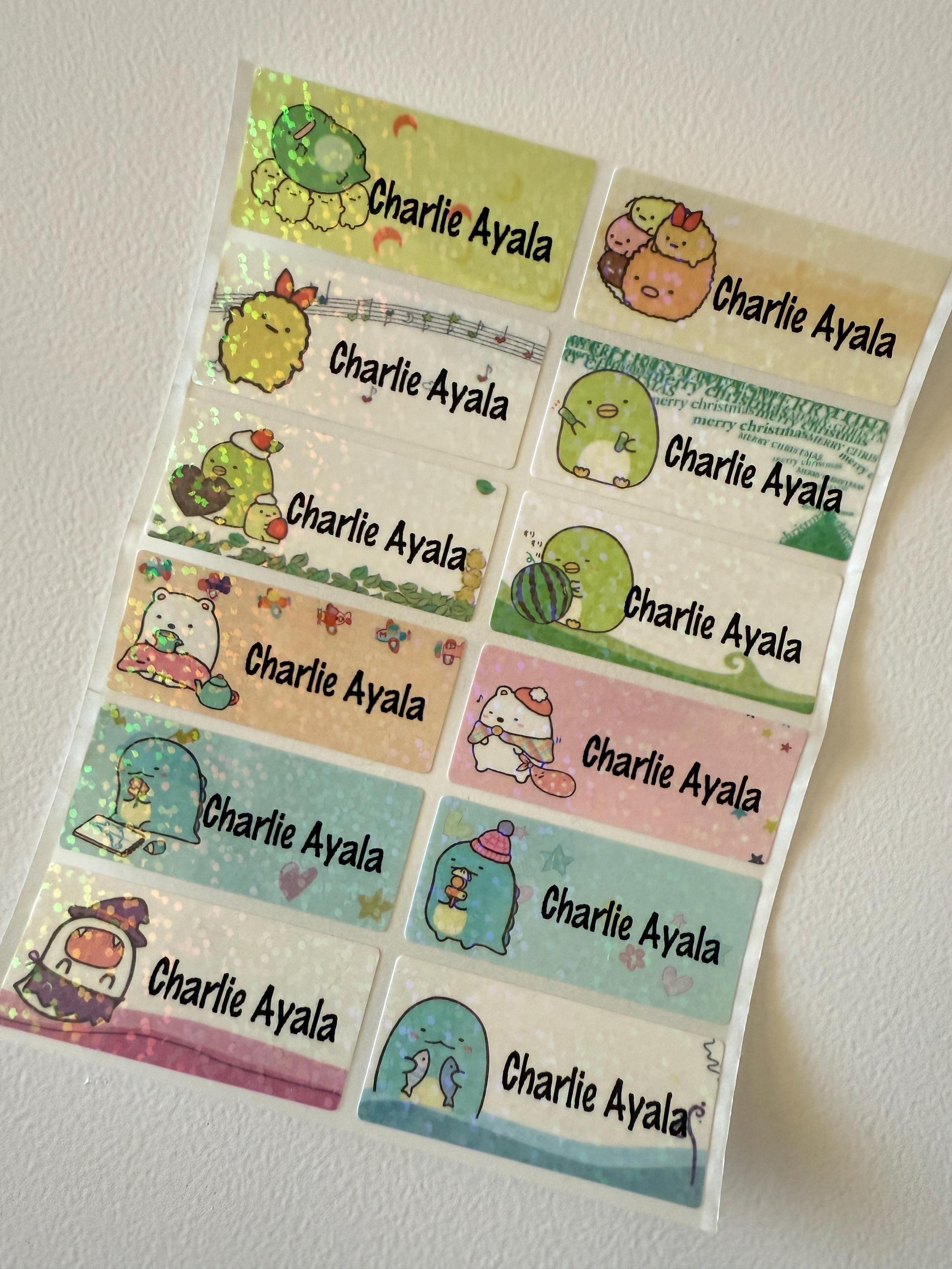 Personalized School Stickers and Labels - Glitter Waterproof Name ...
