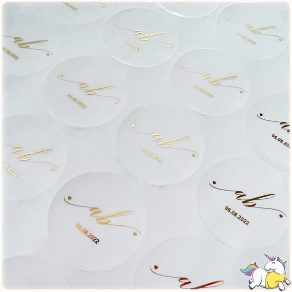 Personalised Wedding Stickers Custom Foil Wedding Labels - Etsy