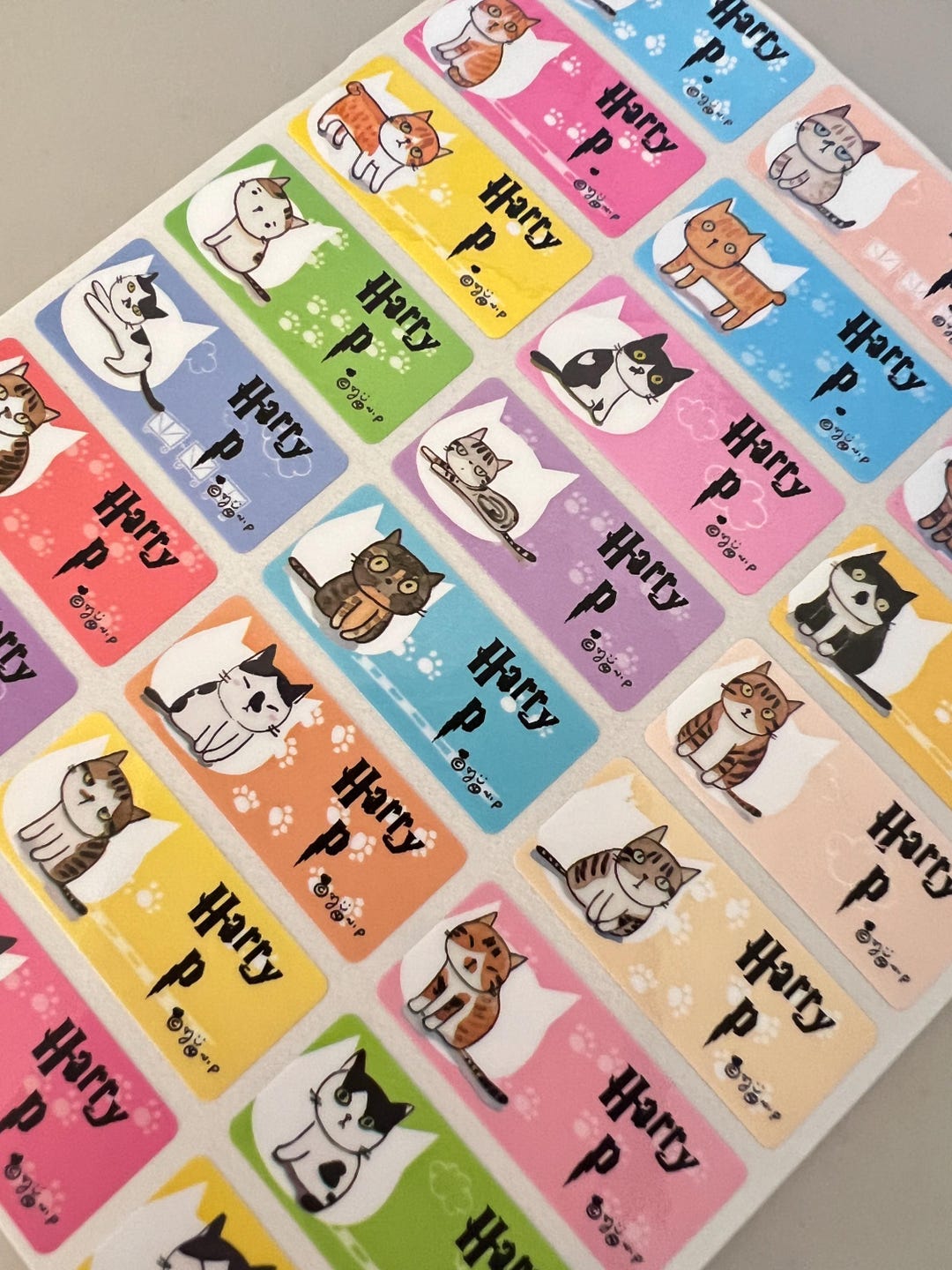 Personalized School Stickers and Labels - Cute Cat Waterproof Name ...