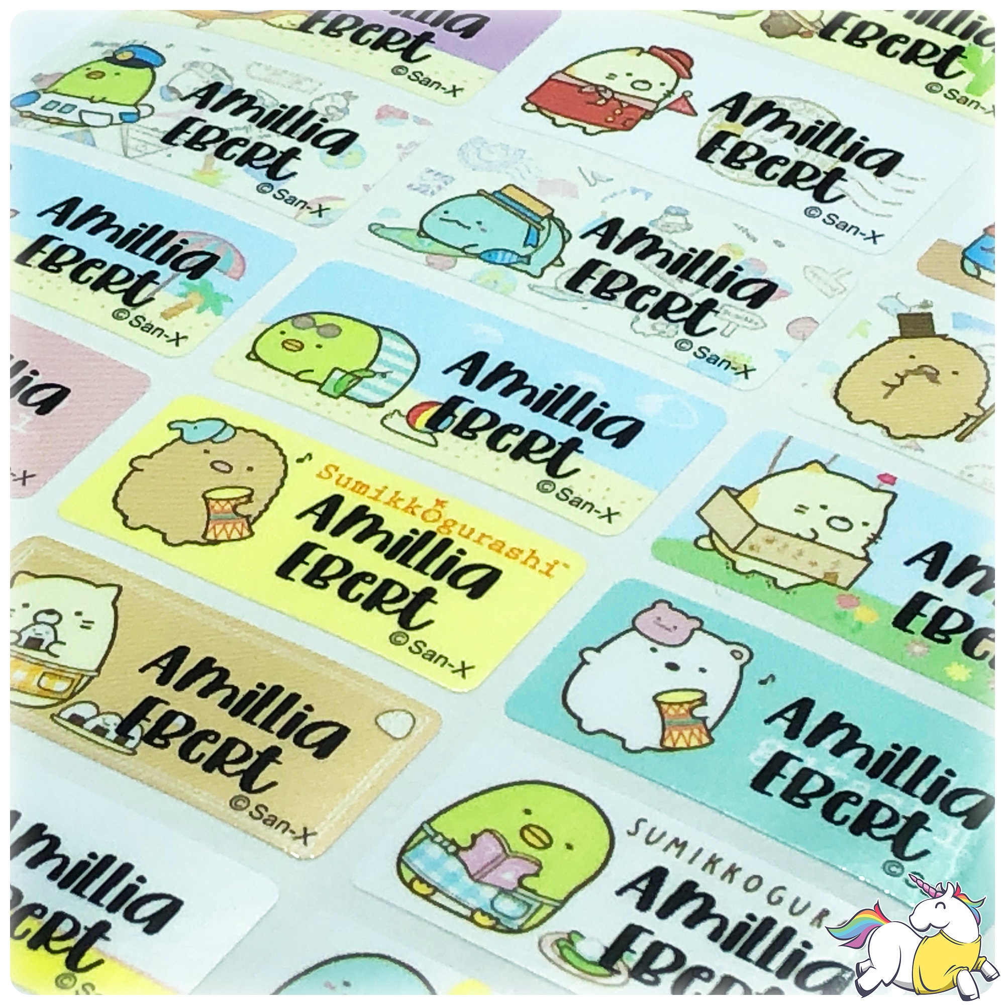 72 Sumikko Gurashi Waterproof Name Stickers Daycare Labels | Etsy