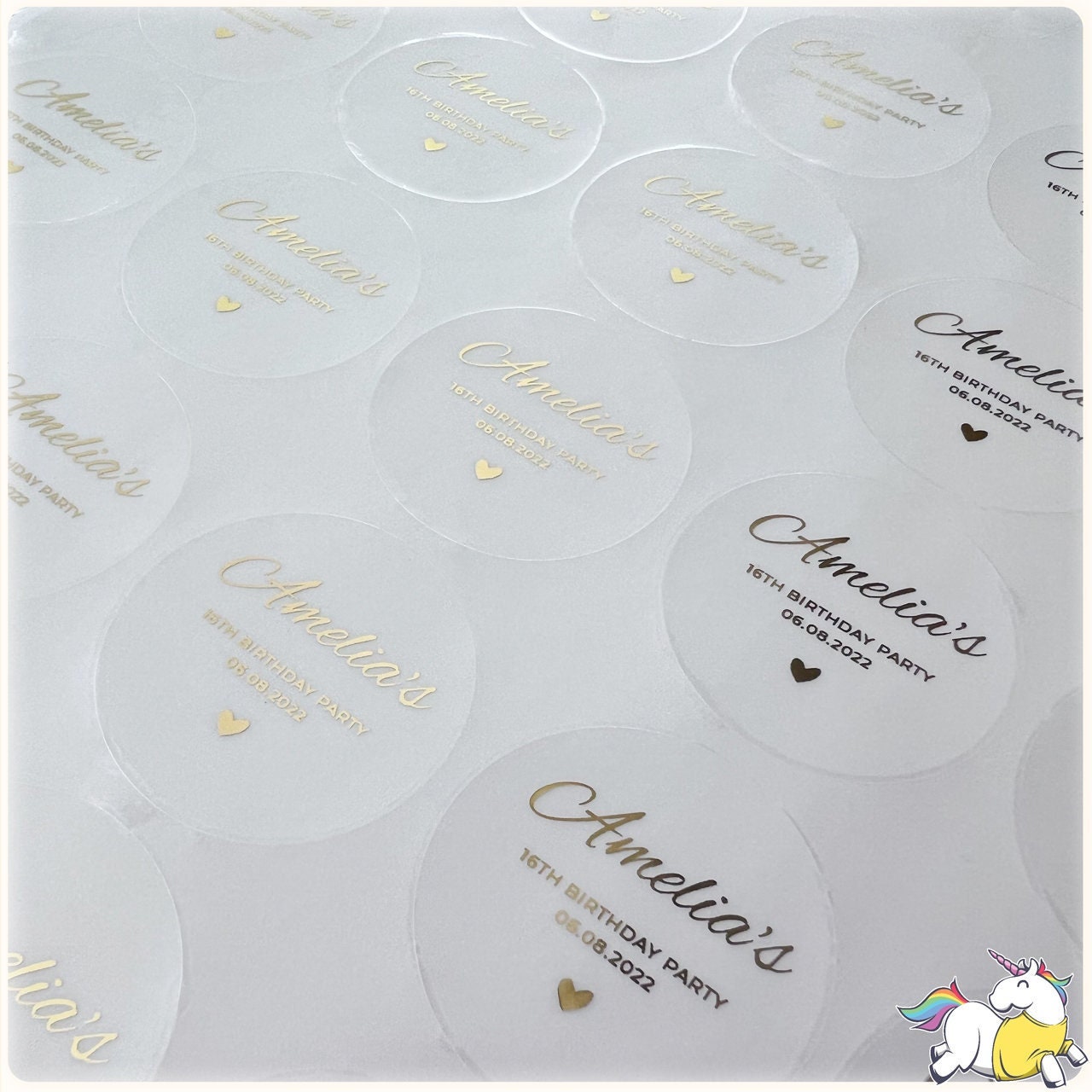 18th Birthday Stickers, Custom Foil Wedding Labels, Foiled Event Party ...