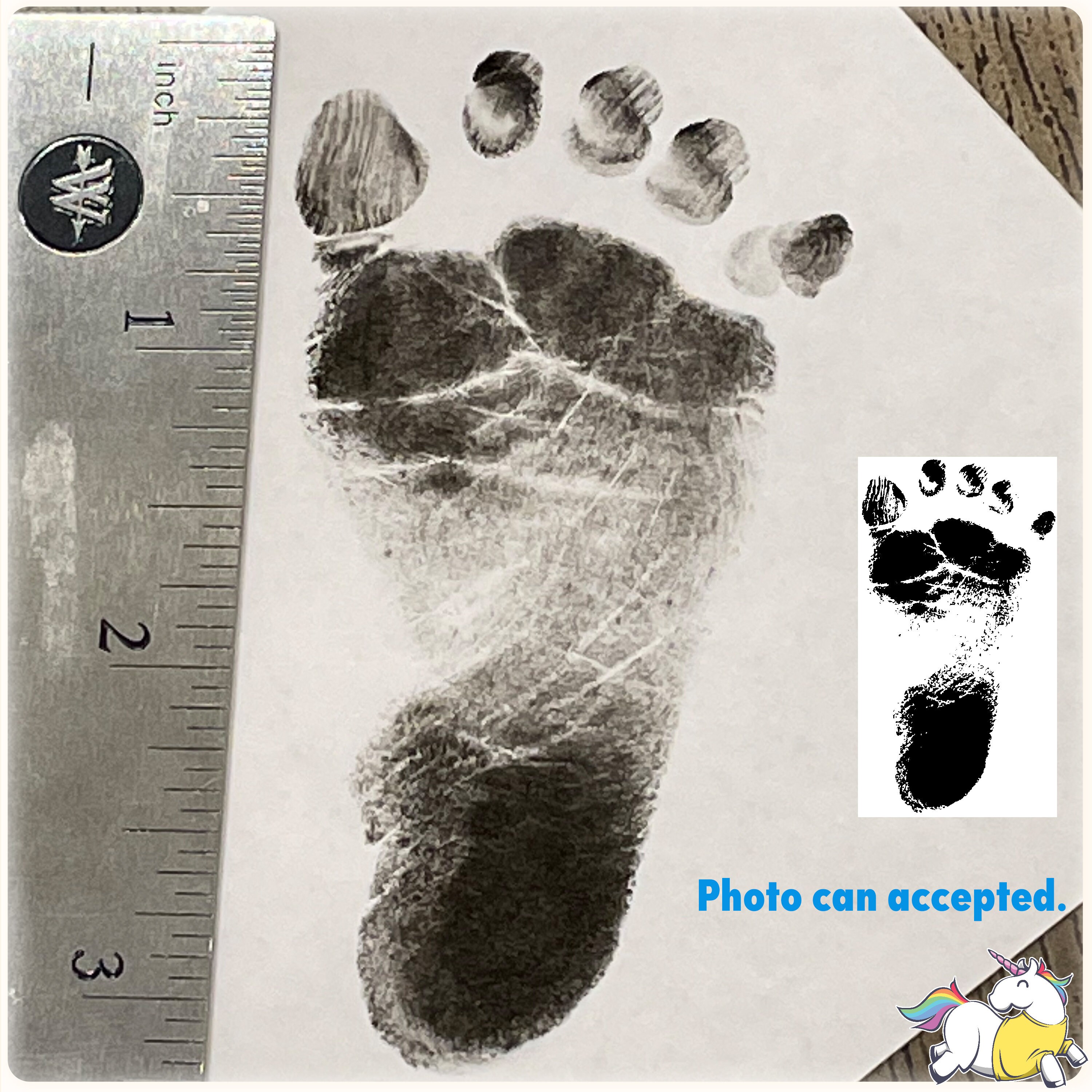 Personalised Foil New Baby Handprint/footprint,birth Stats Birth ...