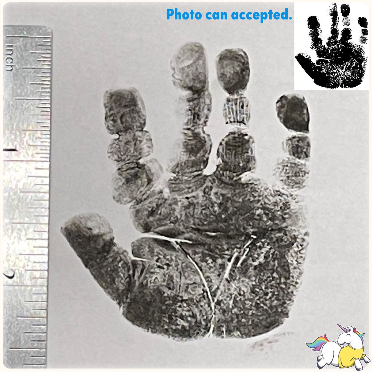 Personalised Foil New Baby Handprint/footprint,birth Stats Birth ...