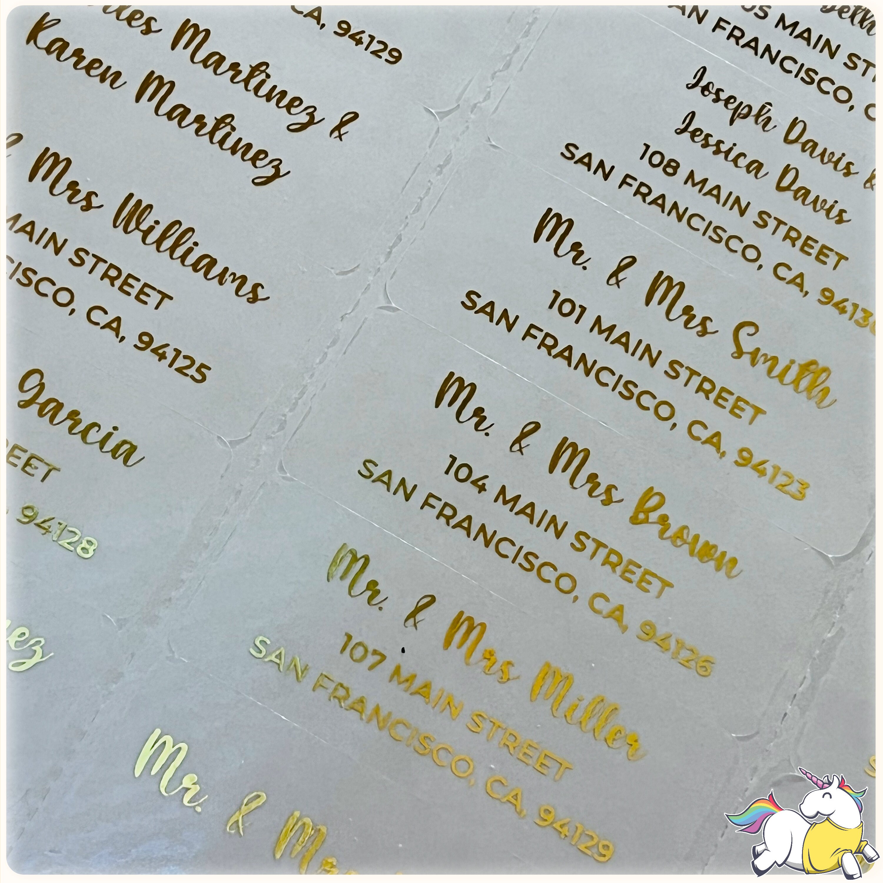 30 Clear Guest Address Labels, Custom Stickers, Return Address Stamp ...