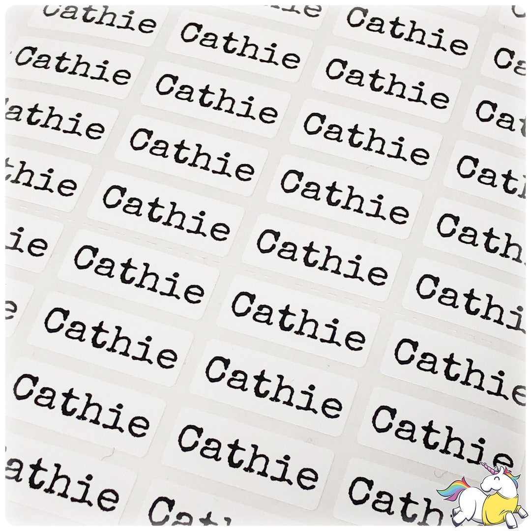 White Pearl Waterproof Name Stickers Daycare Labels Personalized Name ...