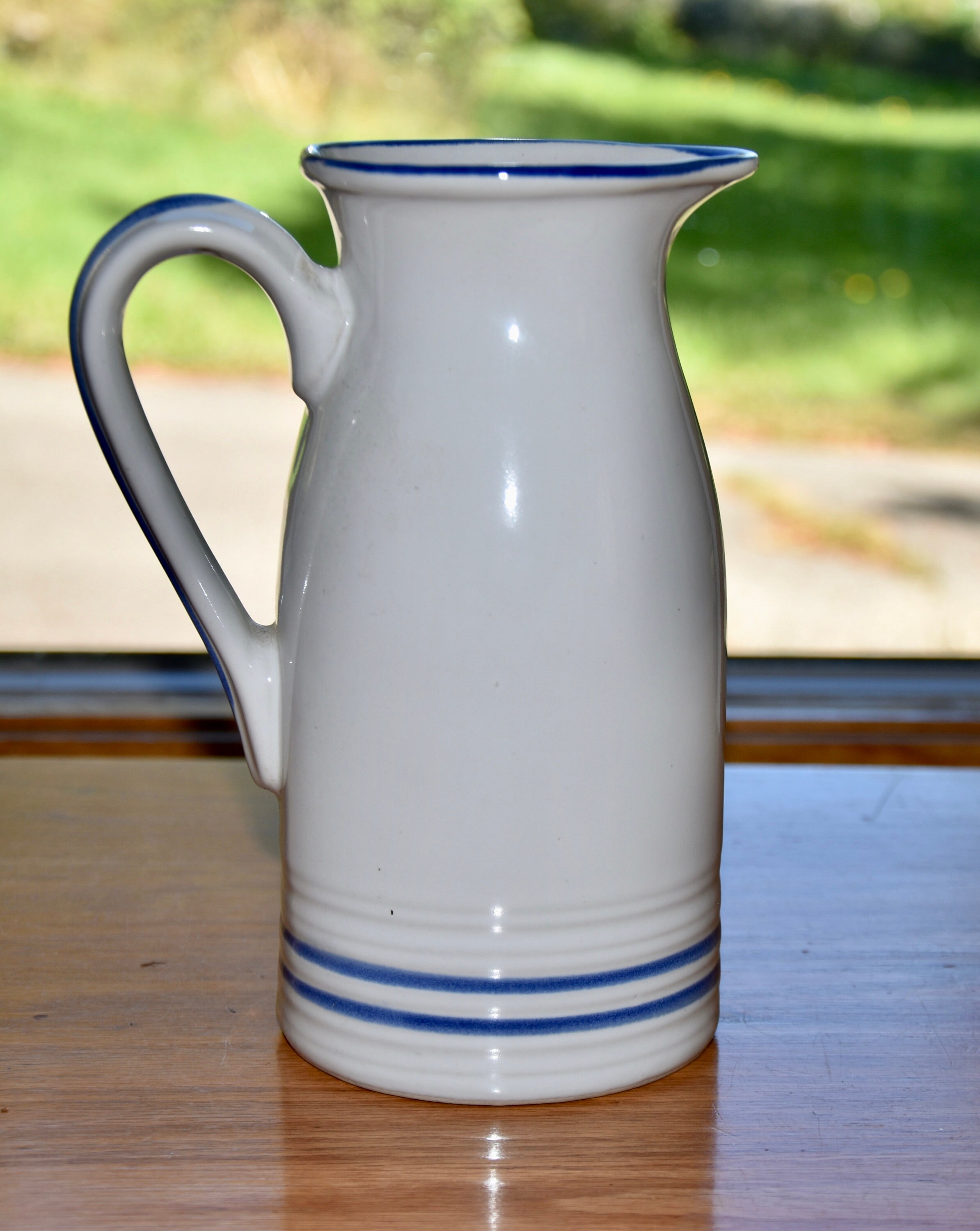 Ceramic Cat Pitcher, Country Blue Ceramic Cat Pitcher, Vintage Cat ...