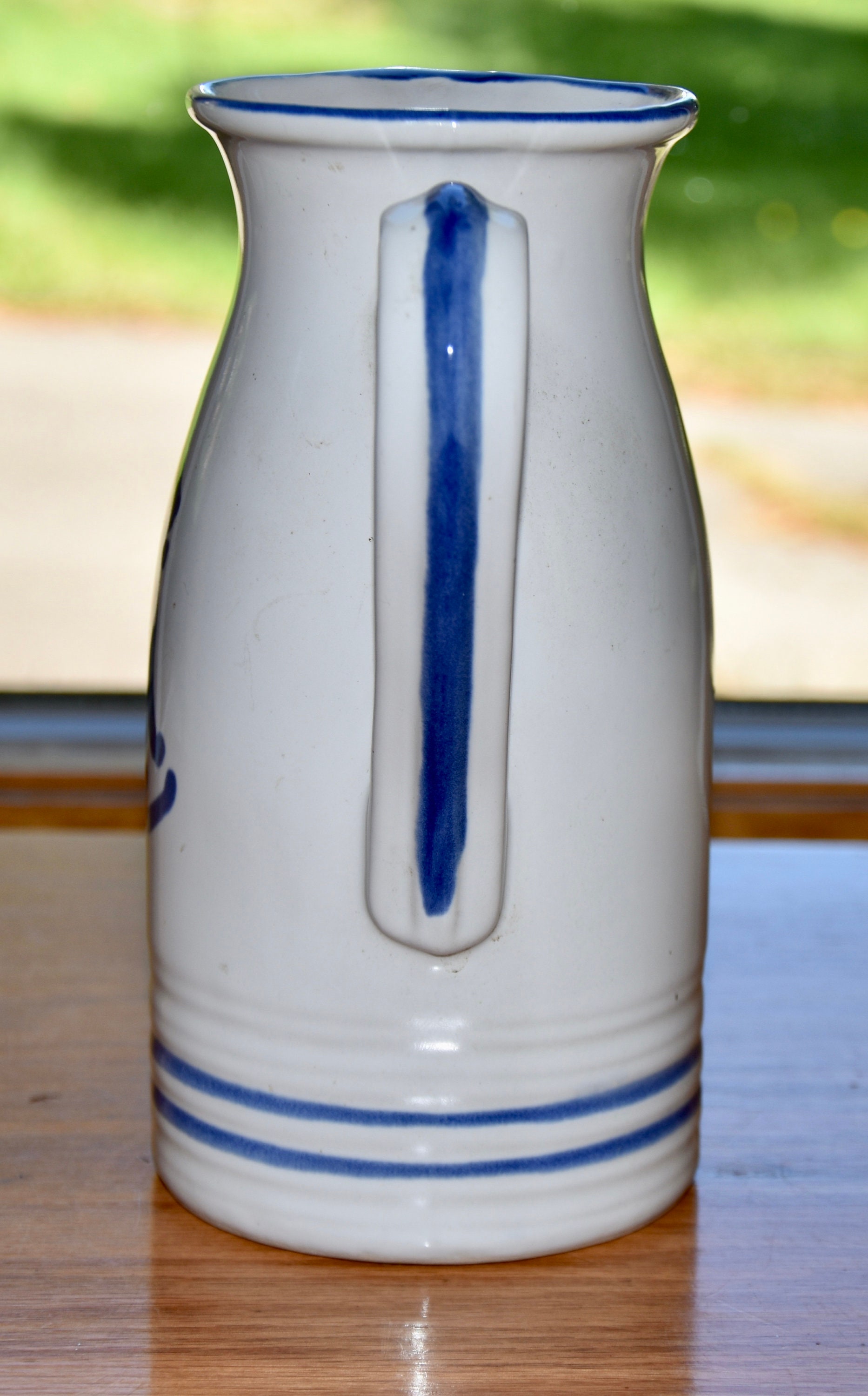 Ceramic Cat Pitcher, Country Blue Ceramic Cat Pitcher, Vintage Cat ...