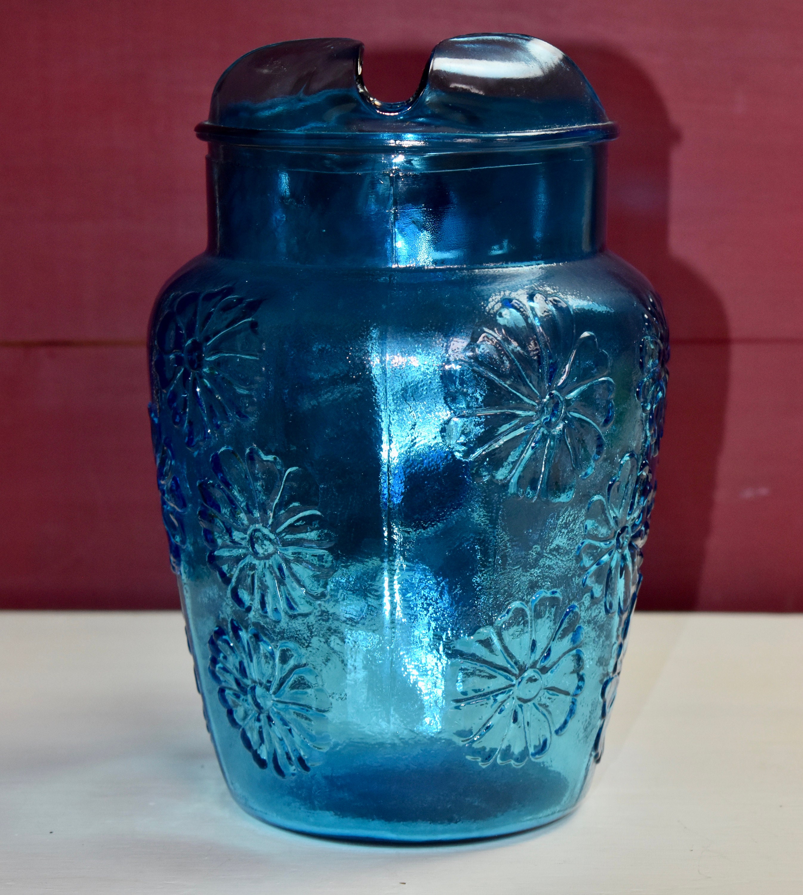 Vintage Anchor Hocking Spring Song Daisy Pitcher Blue Daisy - Etsy