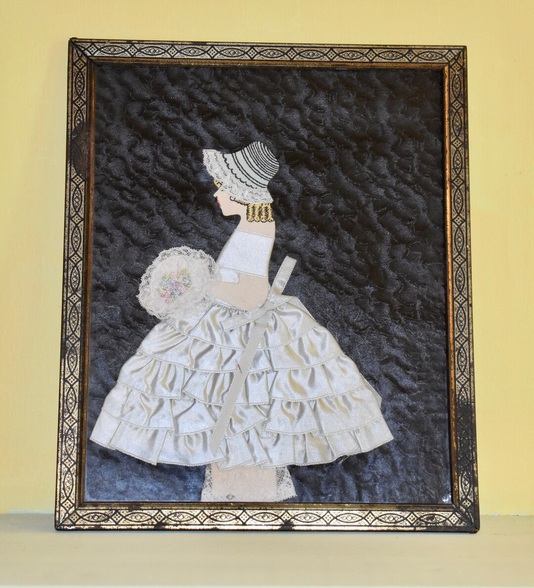 Framed Ribbon Paper Doll, Framed Paper Doll, Framed Paper Doll Art ...