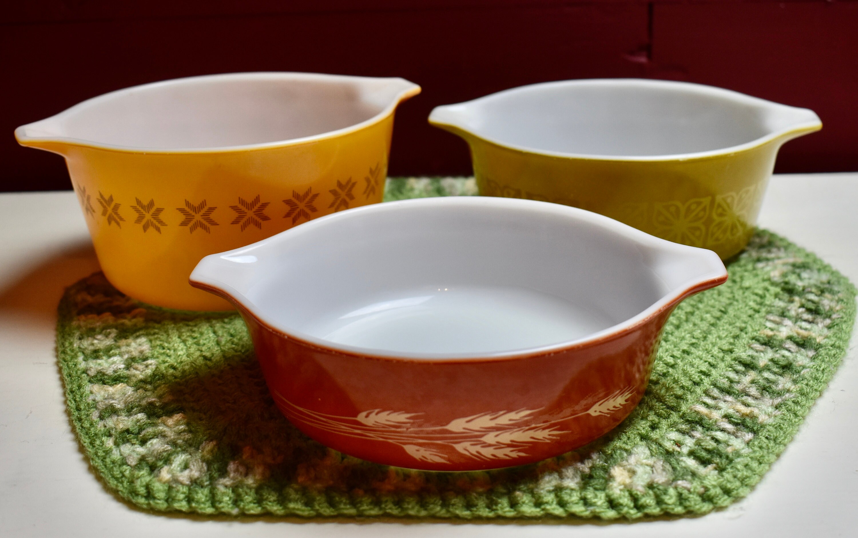 Vintage Pyrex Casserole Lot, Pyrex Fall Collection, Vintage Pyrex Pattern Sampler, Promotional ...