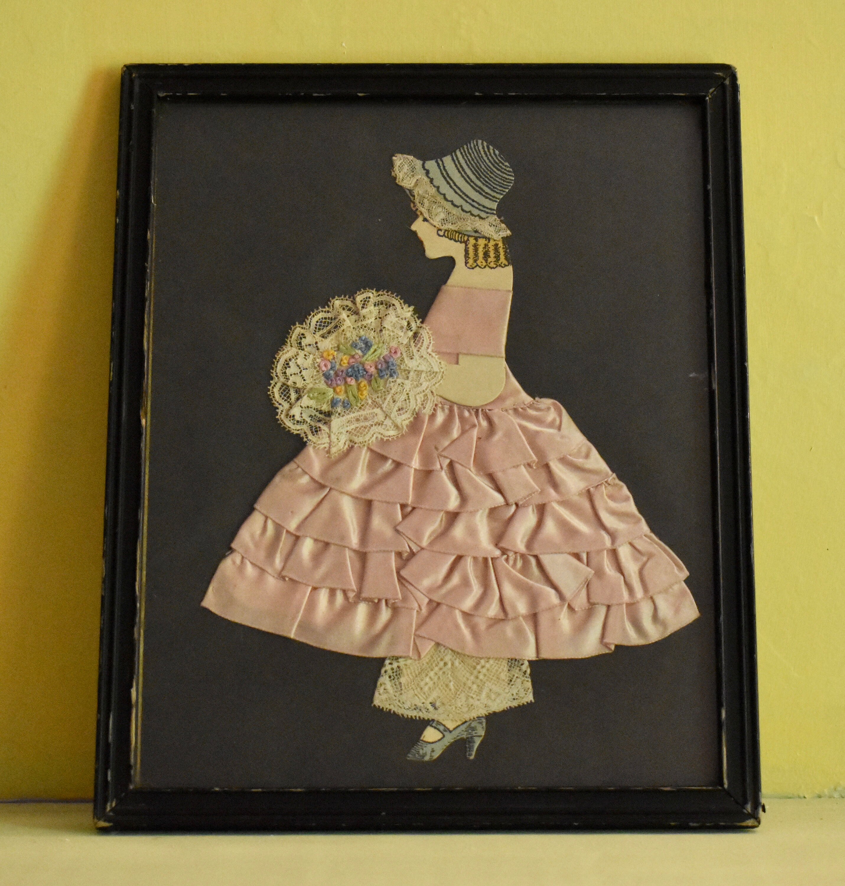 Framed Ribbon Paper Doll, Framed Paper Doll, Framed Paper Doll Art ...