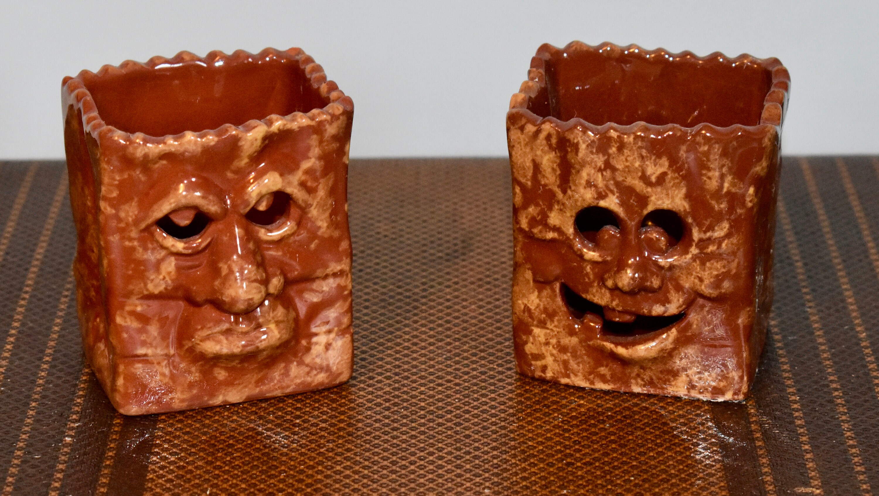 Vintage Ceramic Paper Bag Jack O'lantern Candle Holders - Etsy