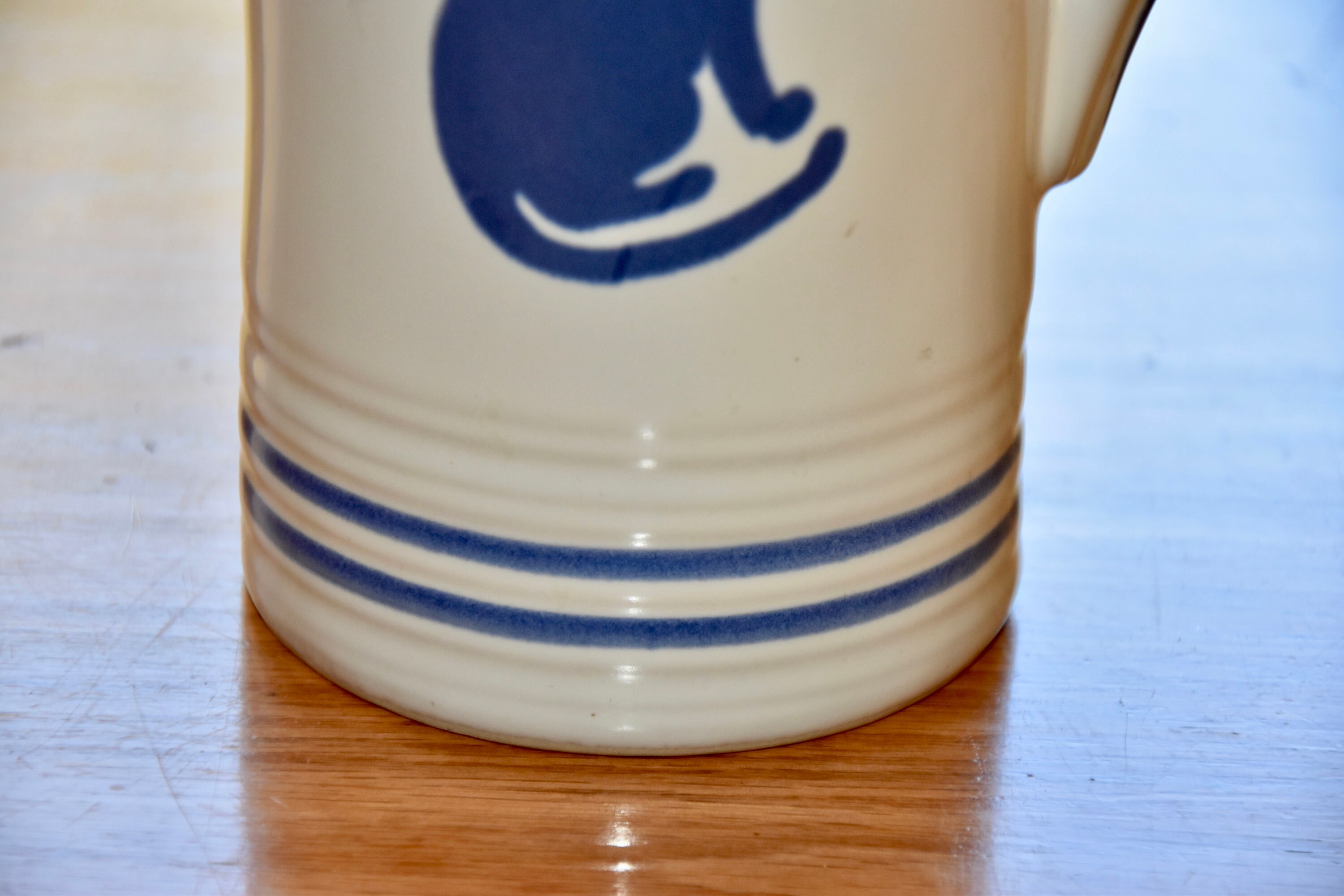Ceramic Cat Pitcher, Country Blue Ceramic Cat Pitcher, Vintage Cat ...