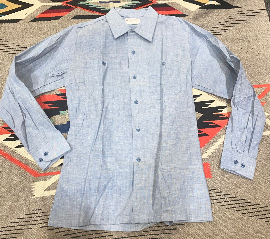 1960's-70's NOS Men's Prison Chambray Work Shirt - Etsy