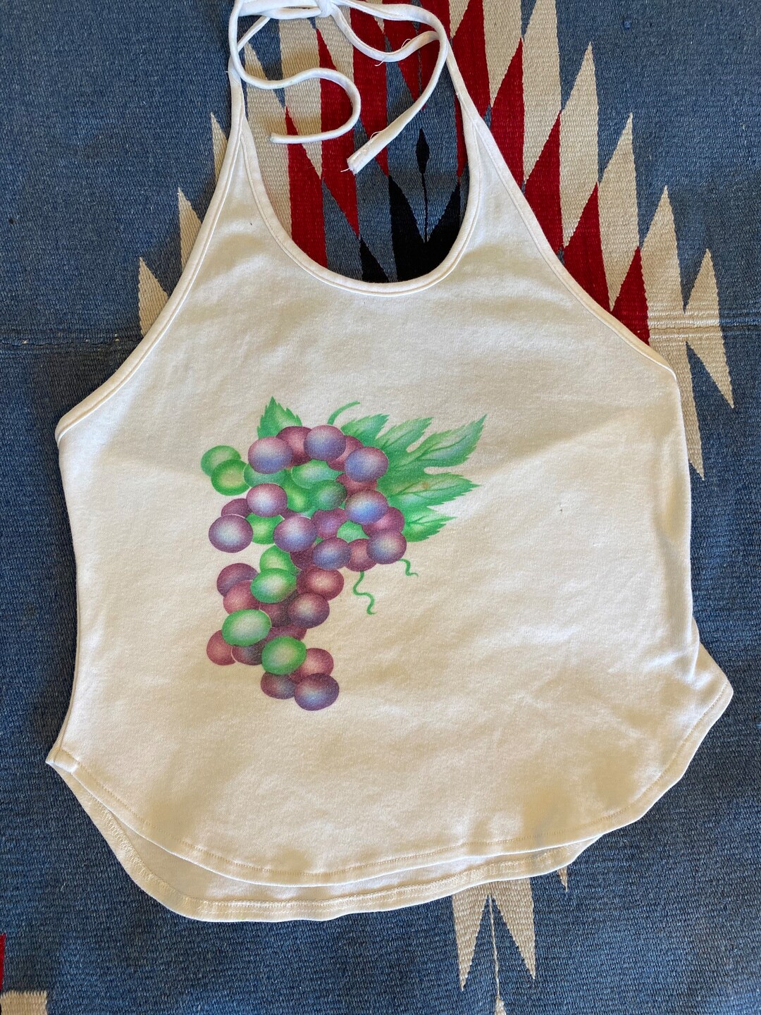 70s Grape Motif Halter Top - Etsy
