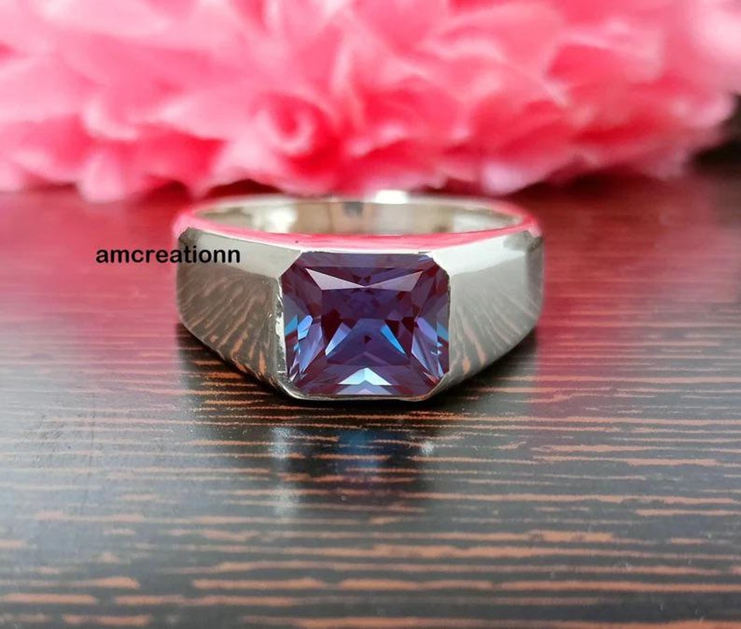 Statement Alexandrite Men's Ring 925 Sterling Silver Ring Handmade ...