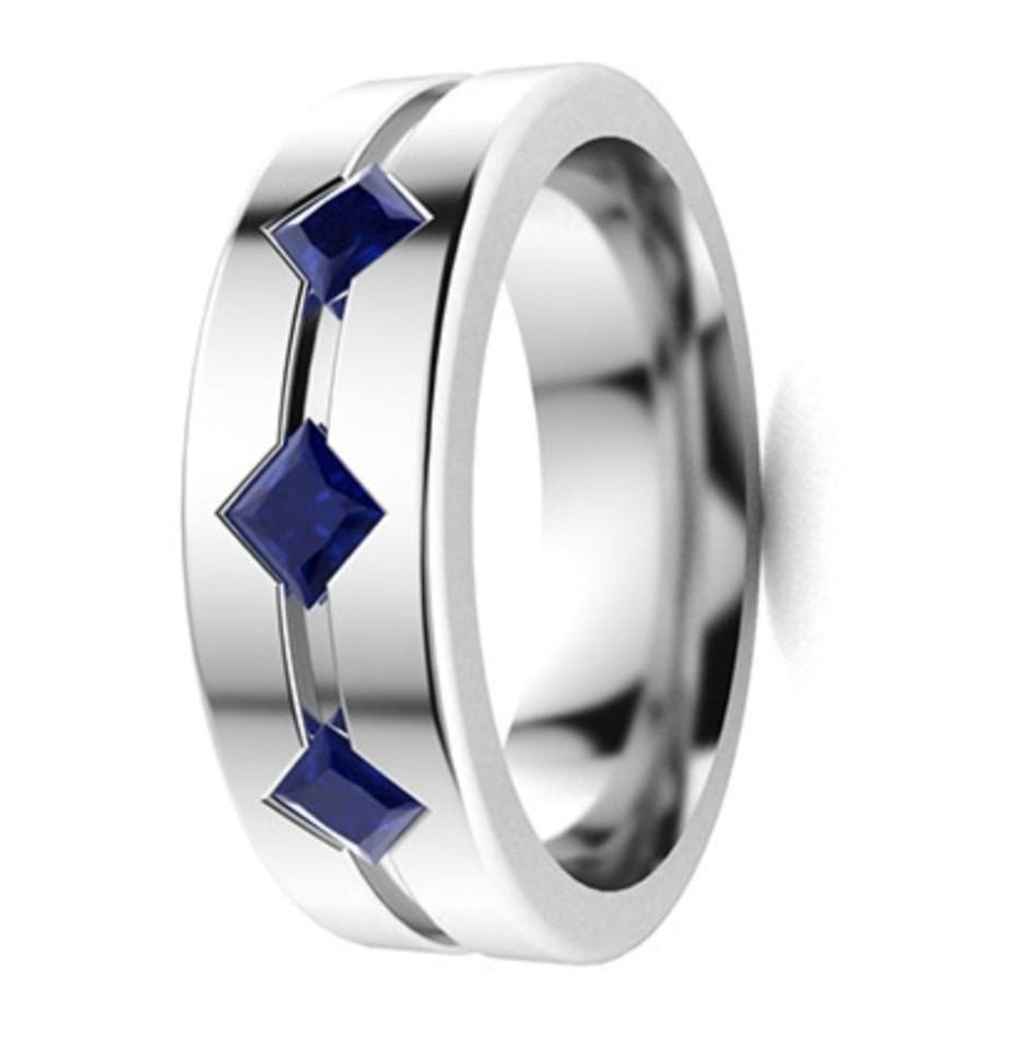 Blue Sapphire Gemstone Ring for Him 925 Silver Handmade Ring AAA ...