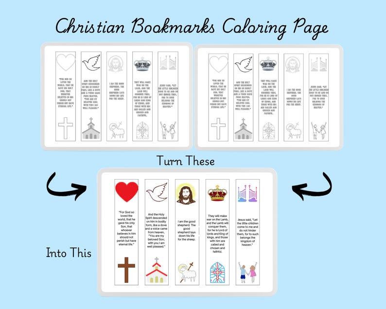 Printable Bible Bookmarks Coloring Page - Etsy