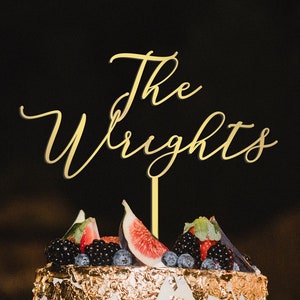 Personalized Script Cake Topper - Custom Wedding Cake Topper ...