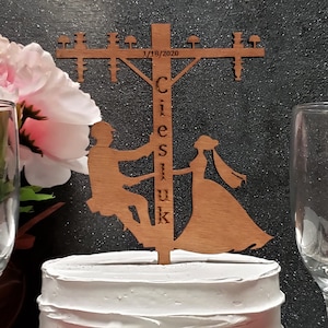 Lineman Wedding Cake Topper, Lineman Bride Cake Topper, IBEW Cake ...