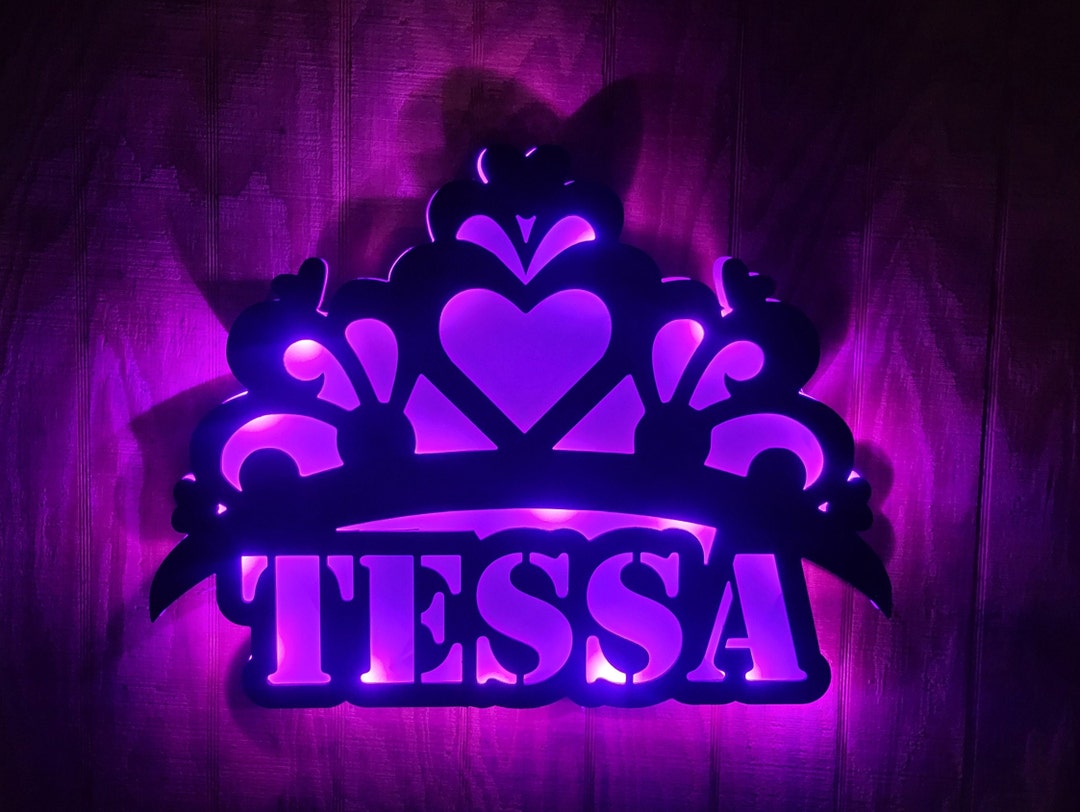 Custom Princess Crown Neon Sign Crown With Name Night Light - Etsy