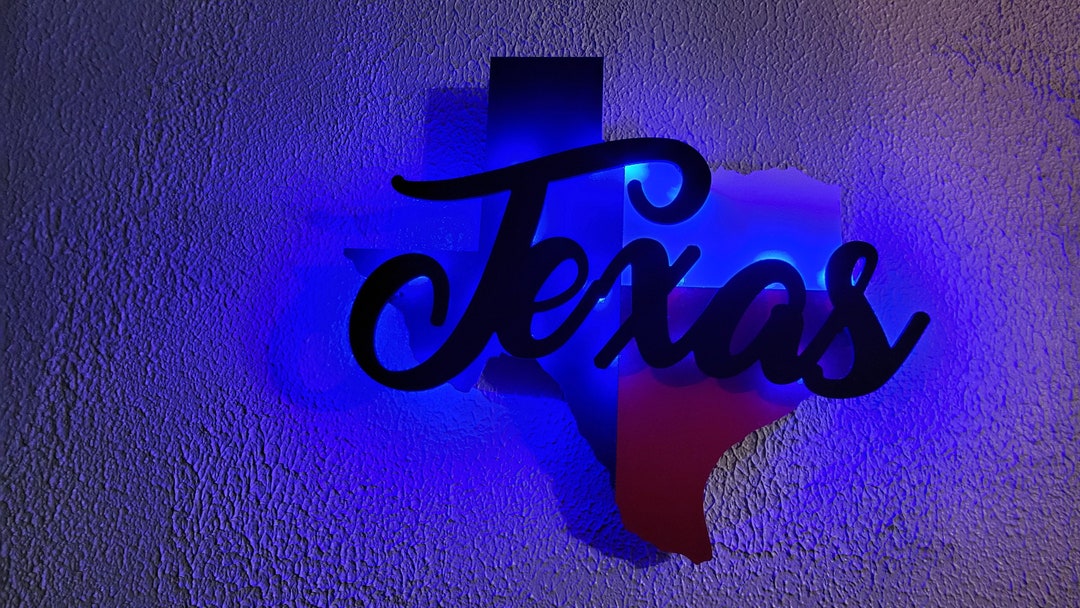 Personalized Texas Flag Neon Sign, State of Texas Custom Led Man Cave ...