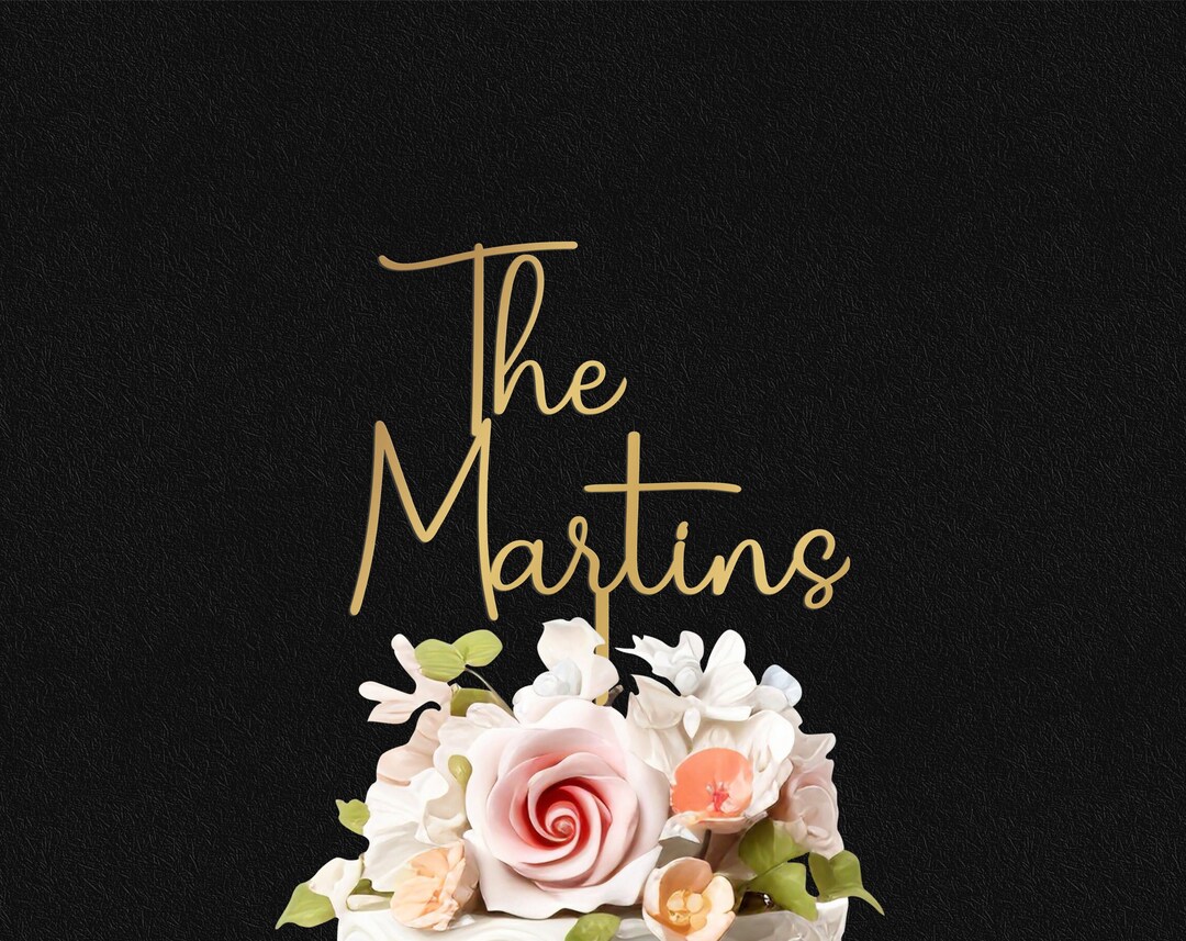 Personalized Wedding Cake Topper, Wedding Cake Sign Minimalist, Custom ...
