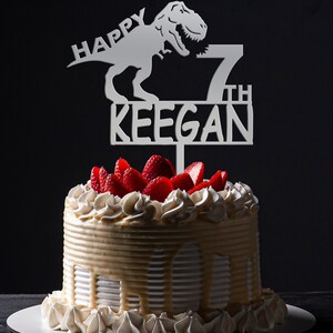 Dinosaur Cake Topper T-rex Birthday Cake Topper Custom - Etsy