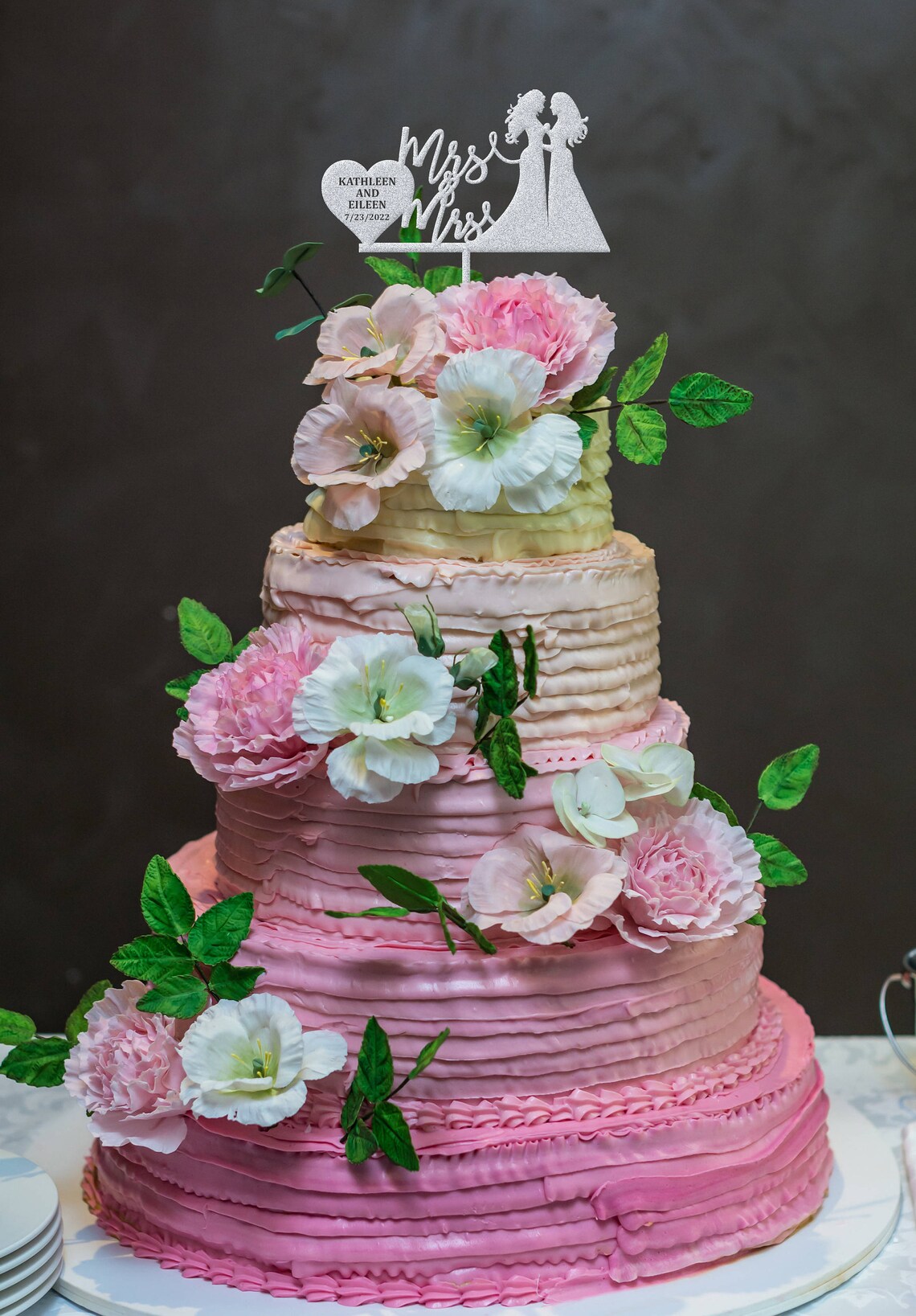 Mrs And Mrs Wedding Cake Topper Glitter Same Sex Wedding Cake Etsy