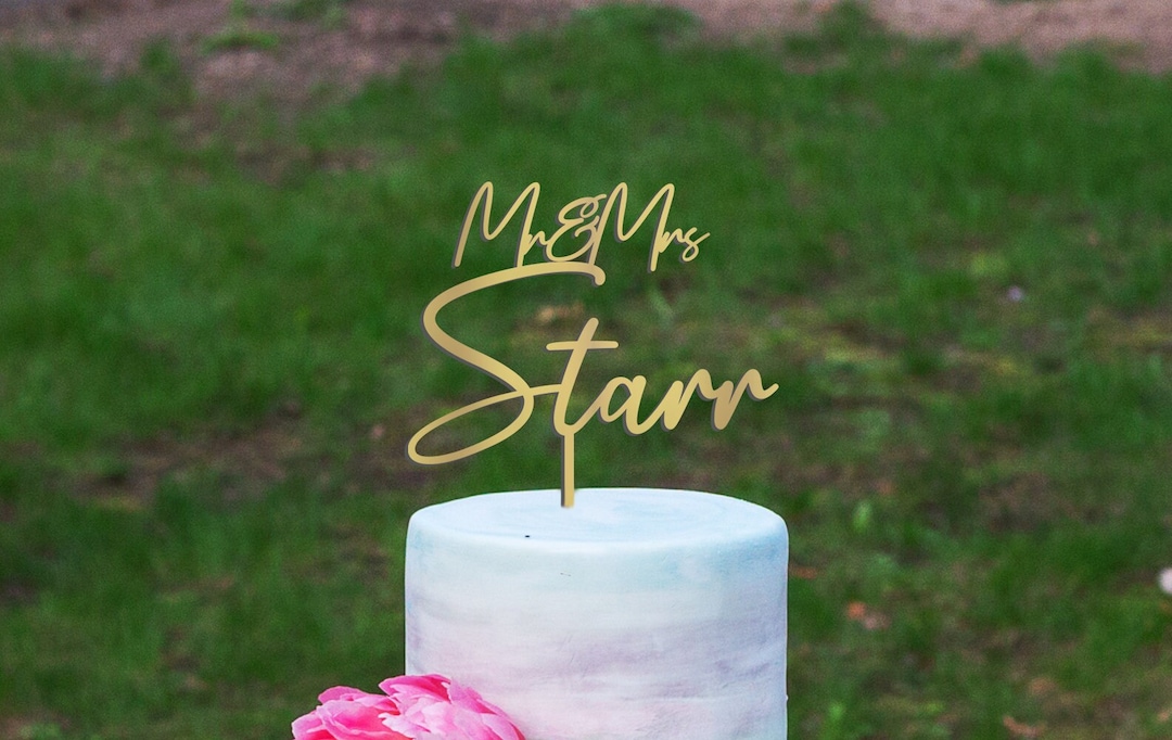 Personalized Cake Toppers for Weddings, Wedding Cake Sign Minimalist ...